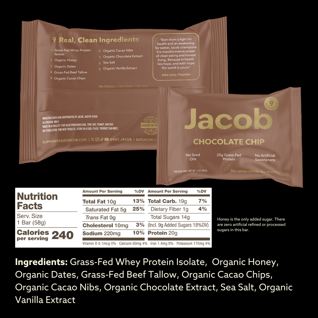 Jacob Bar – Just 10 Real Ingredients and 20g of Protein – No Additives – Eat Jacob