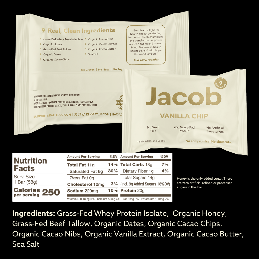 Jacob Bar – Just 10 Real Ingredients and 20g of Protein – No Additives ...