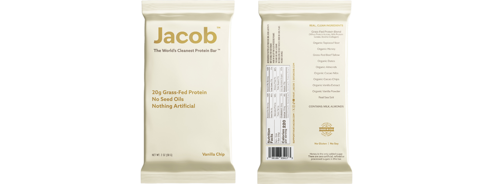 Jacob Bar – Real Ingredients and 20g of Protein – No Additives