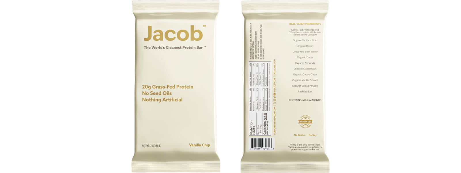 Jacob Bar – Real Ingredients and 20g of Protein – No Additives